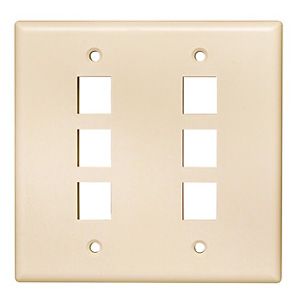 Allen Tel AT30D-6-09 Double Gang Faceplate, 6-Port, Ivory – Allen Tel ...